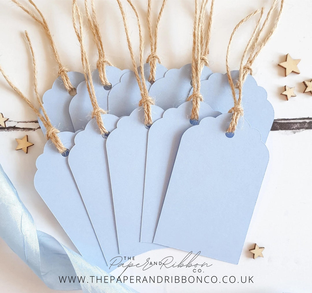 Pastel Blue Blank Gift Tags, Pack of 10. Gift Labels for Christmas ...