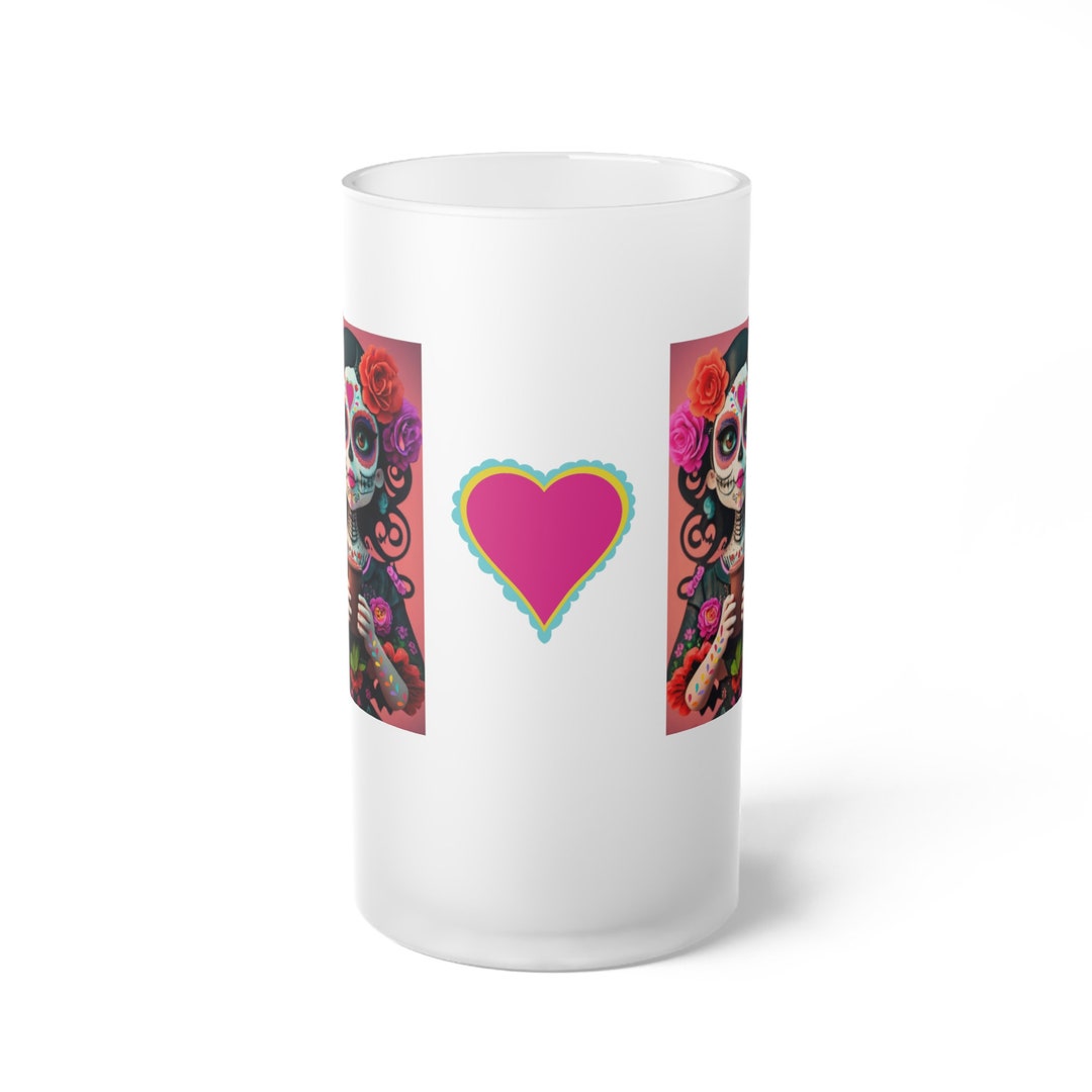 Dia De Los Muertos Catrina Frosted Glass Beer Mug - Etsy