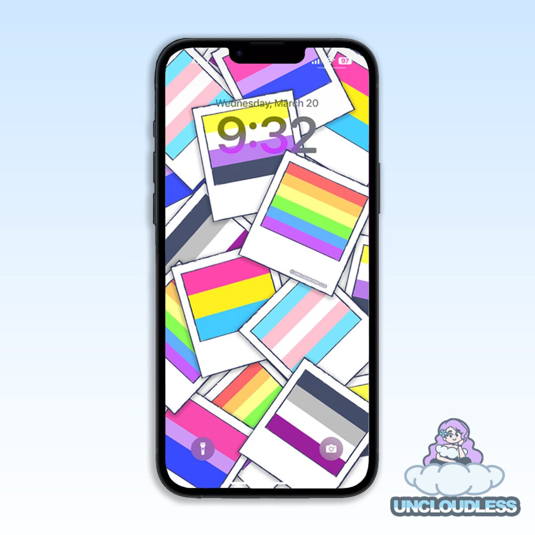 Pride Polaroid Pictures iPhone Wallpaper, Digital Wallpaper, Rainbow ...