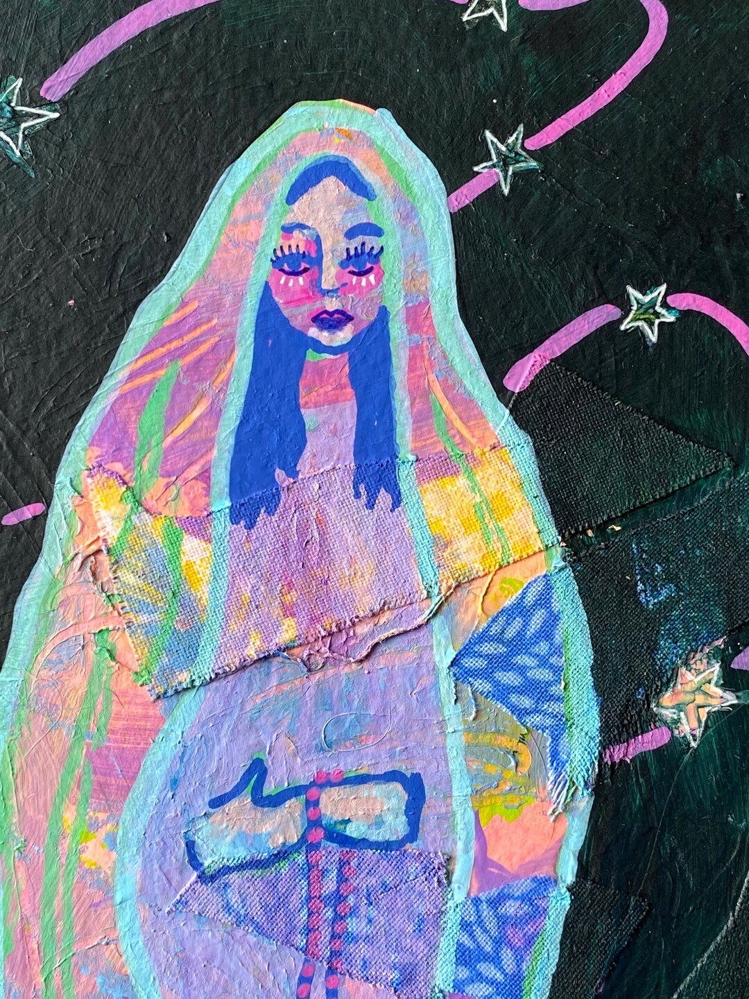 Cosmic Mary Original Mixed-media Artwork - Etsy
