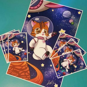 Astro Kitty Prints - Etsy