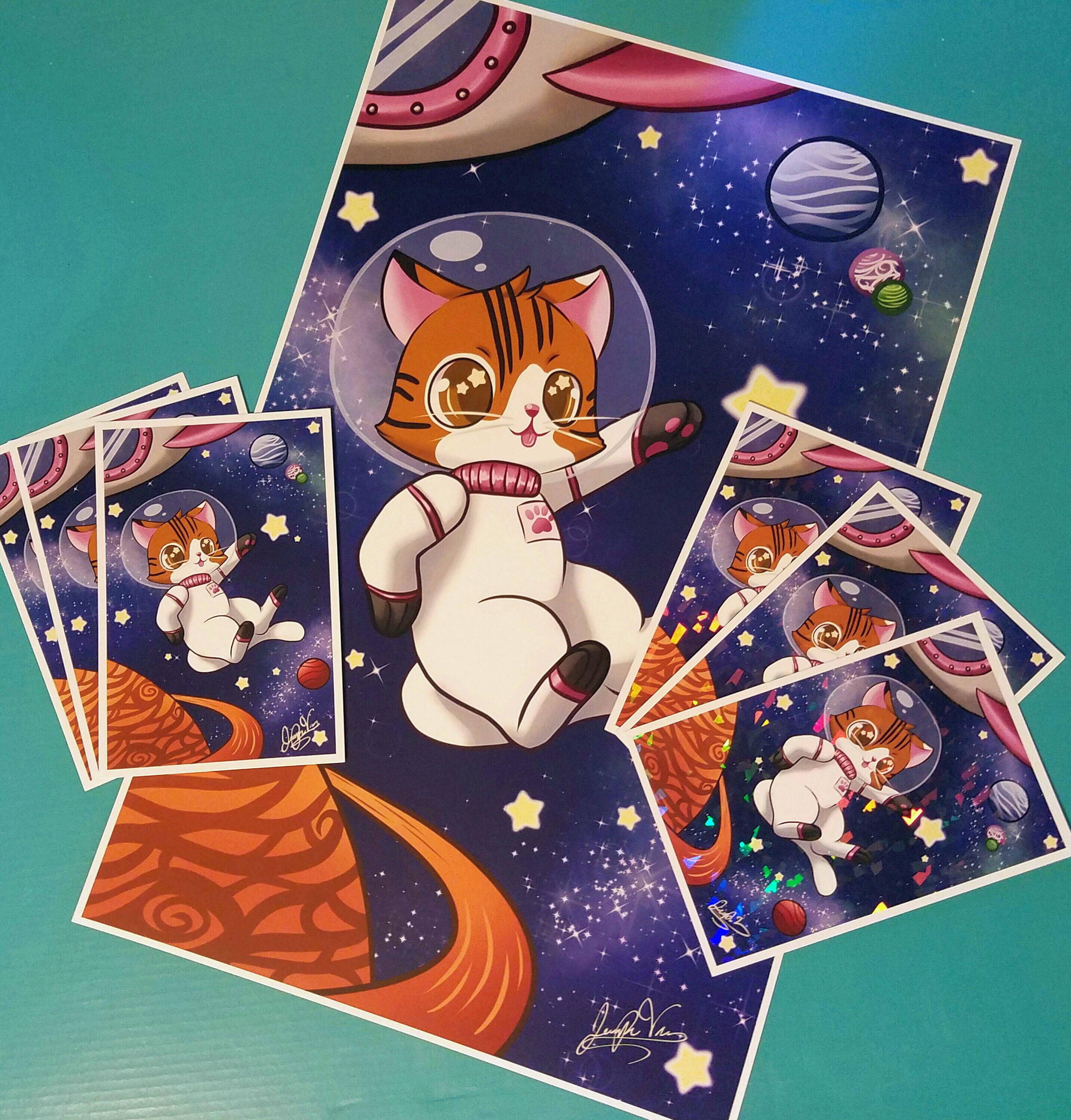 Astro Kitty Prints | Etsy