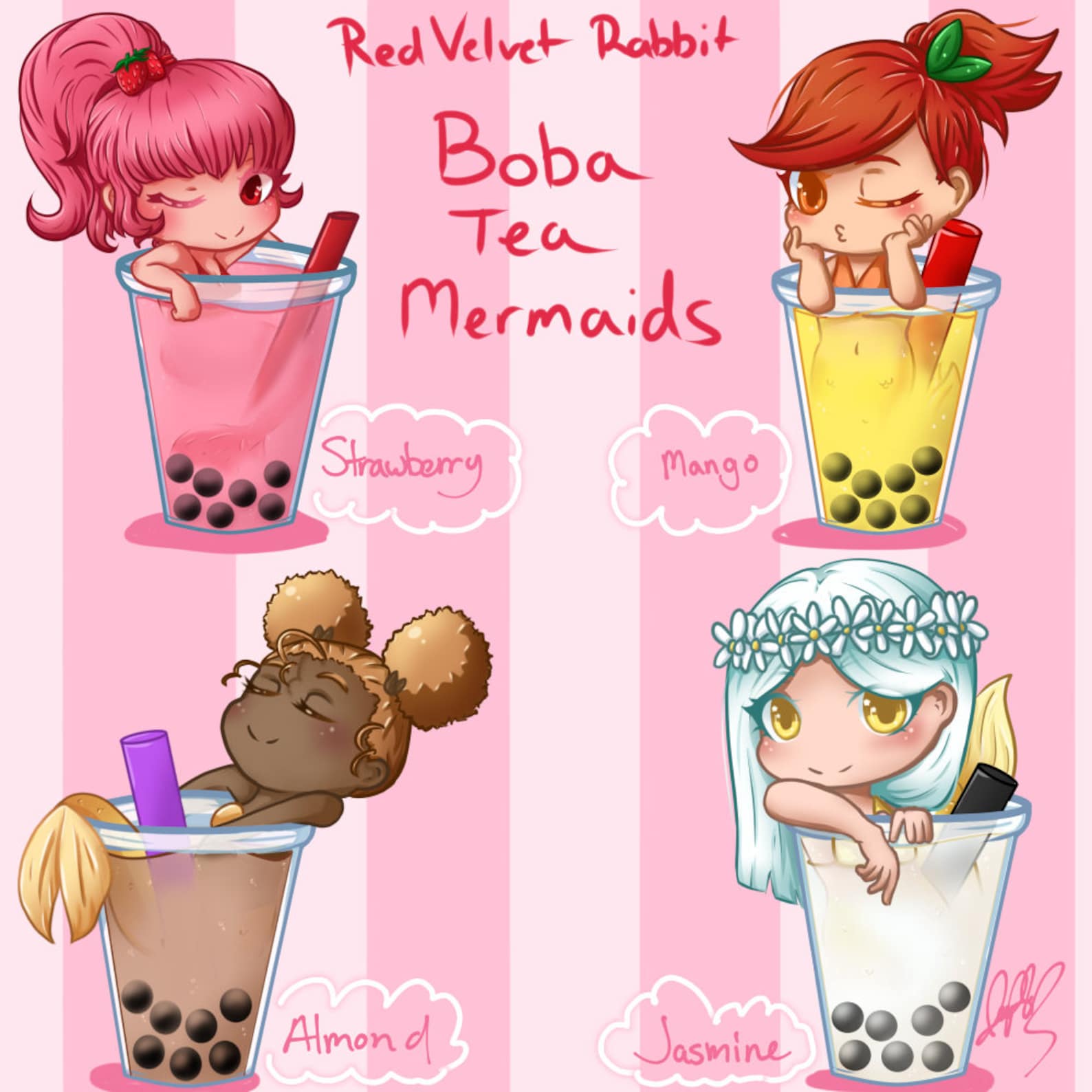 Boba Tea Mermaids - Etsy