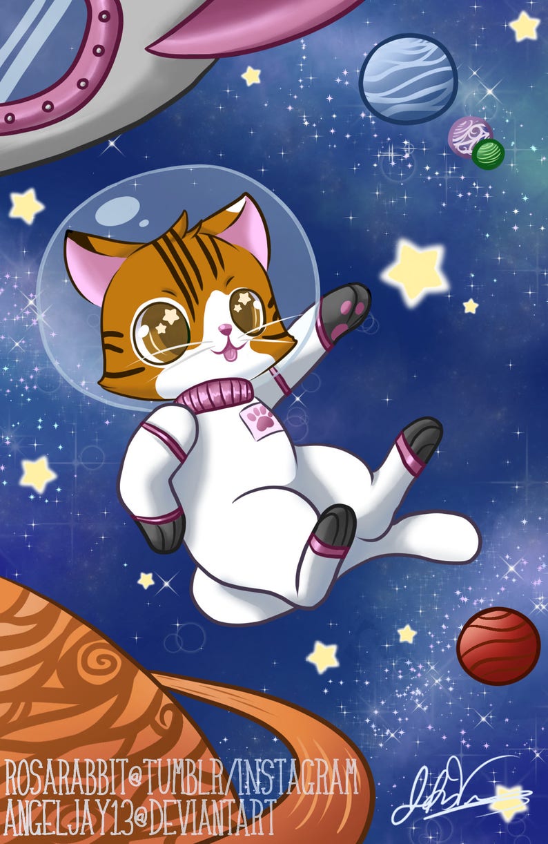 Astro Kitty Prints - Etsy