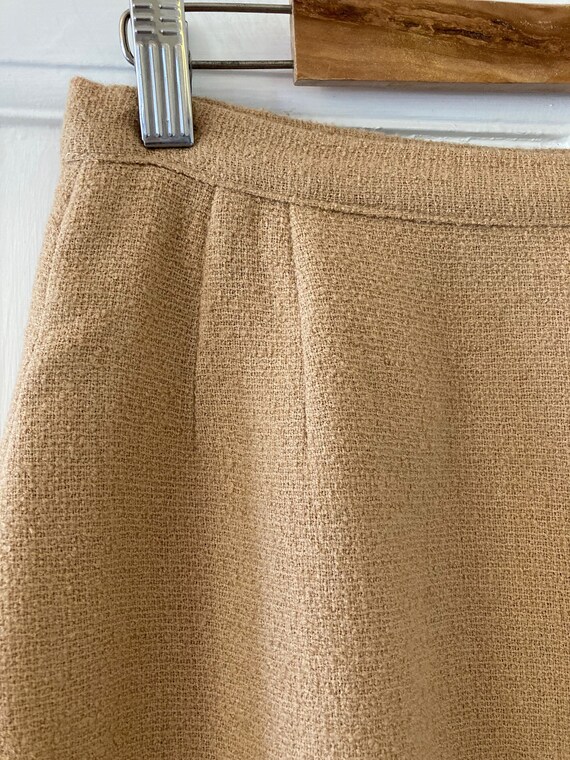 1950s hand made, camel coloured, woollen pencil skirt… - Gem