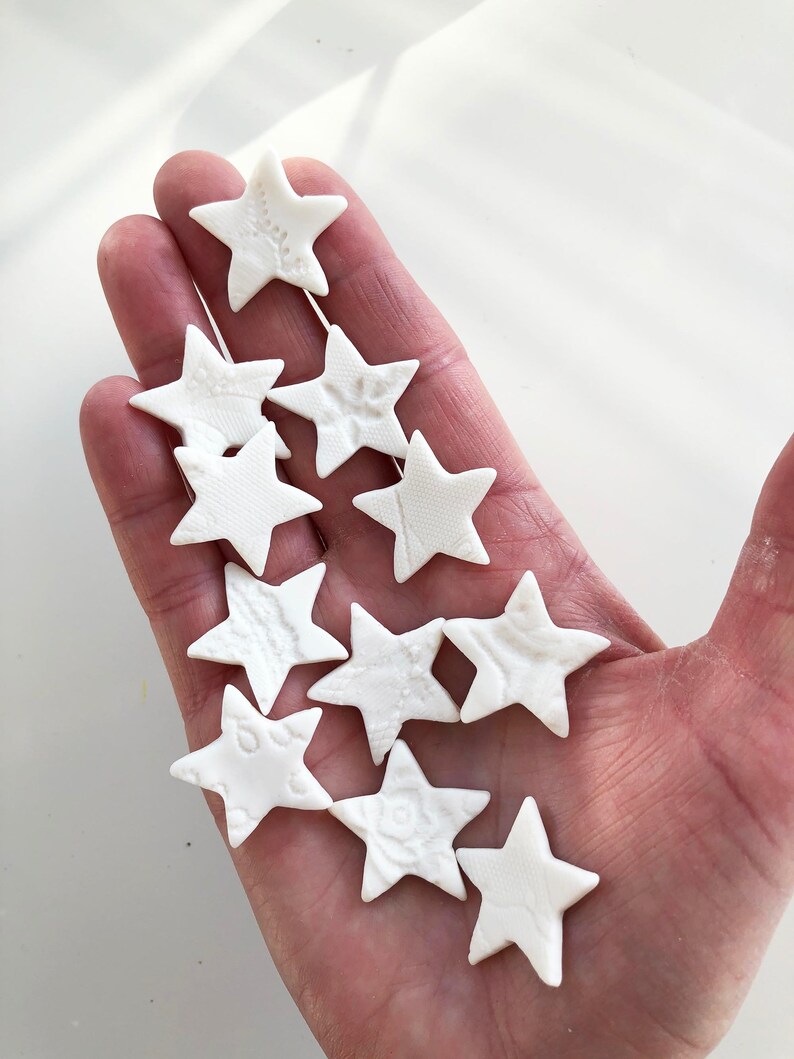 Mini Stars Table Decor - Set of 10 Handmade Ceramic Porcelain Stars ...