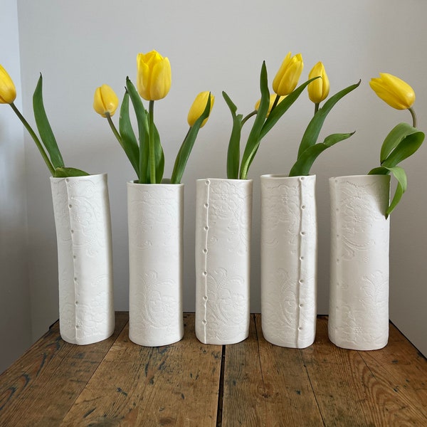 White Ceramic Vase - Etsy