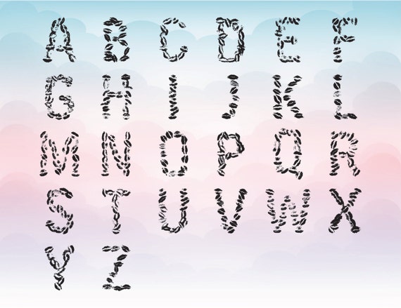 Kisses font Kiss Svg letters Unique vector alphabet Love | Etsy