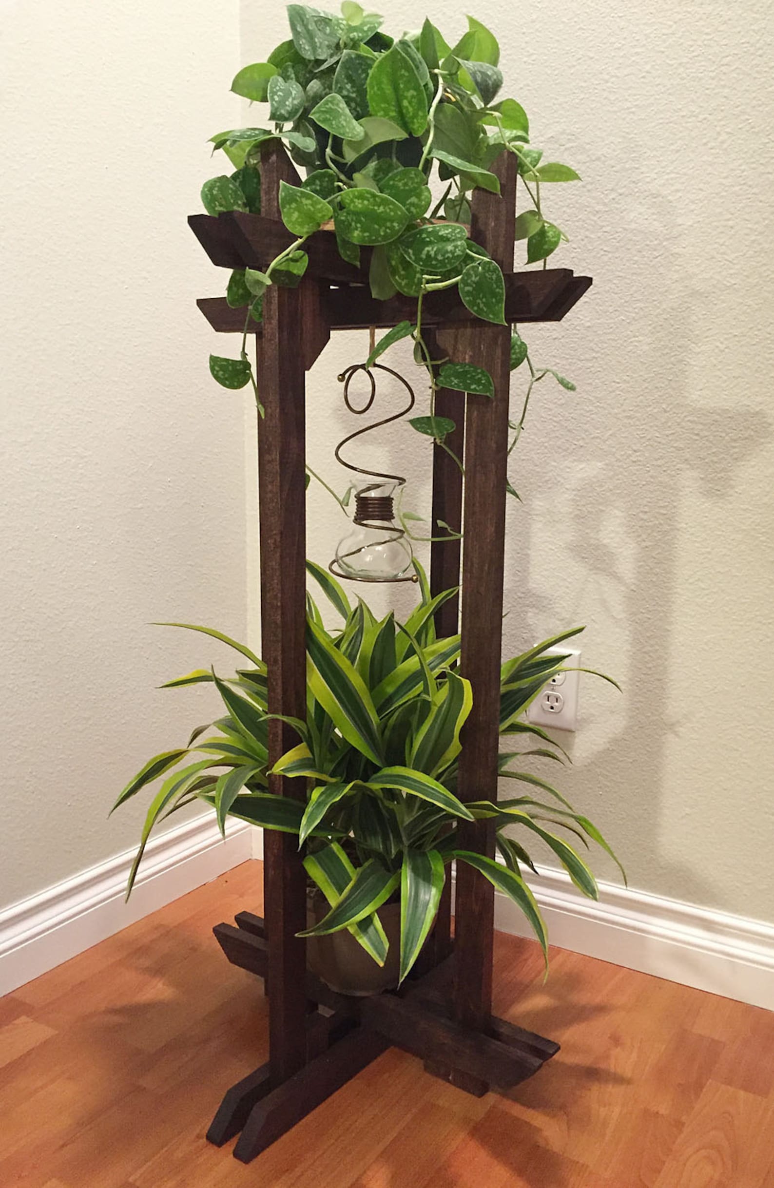 Plant Stand, Solid Hardwood Asian Japanese Style, Terrarium and ...
