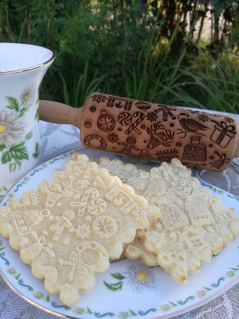 Christmas Embossed Rolling Pin Textured Rolling Pins Christmas - Etsy