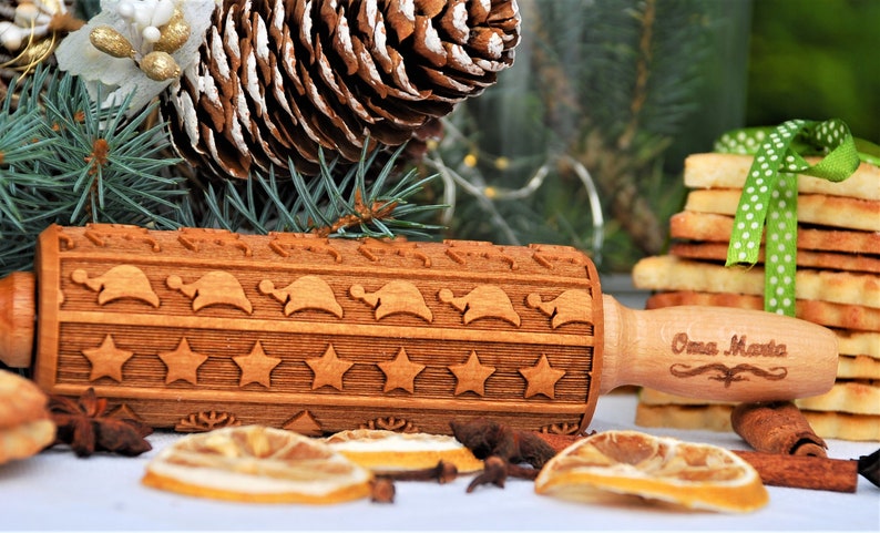 Xmas Rolling Pins Christmas Embossed Rolling Pin Xmas Gifts Christmas ...