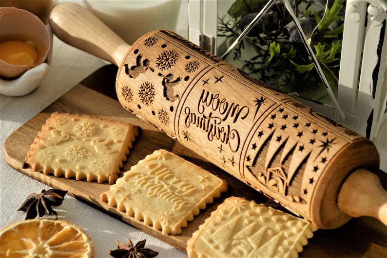 Nativity Engraved Rolling Pin CHRISTMAS Cookies Embossing - Etsy
