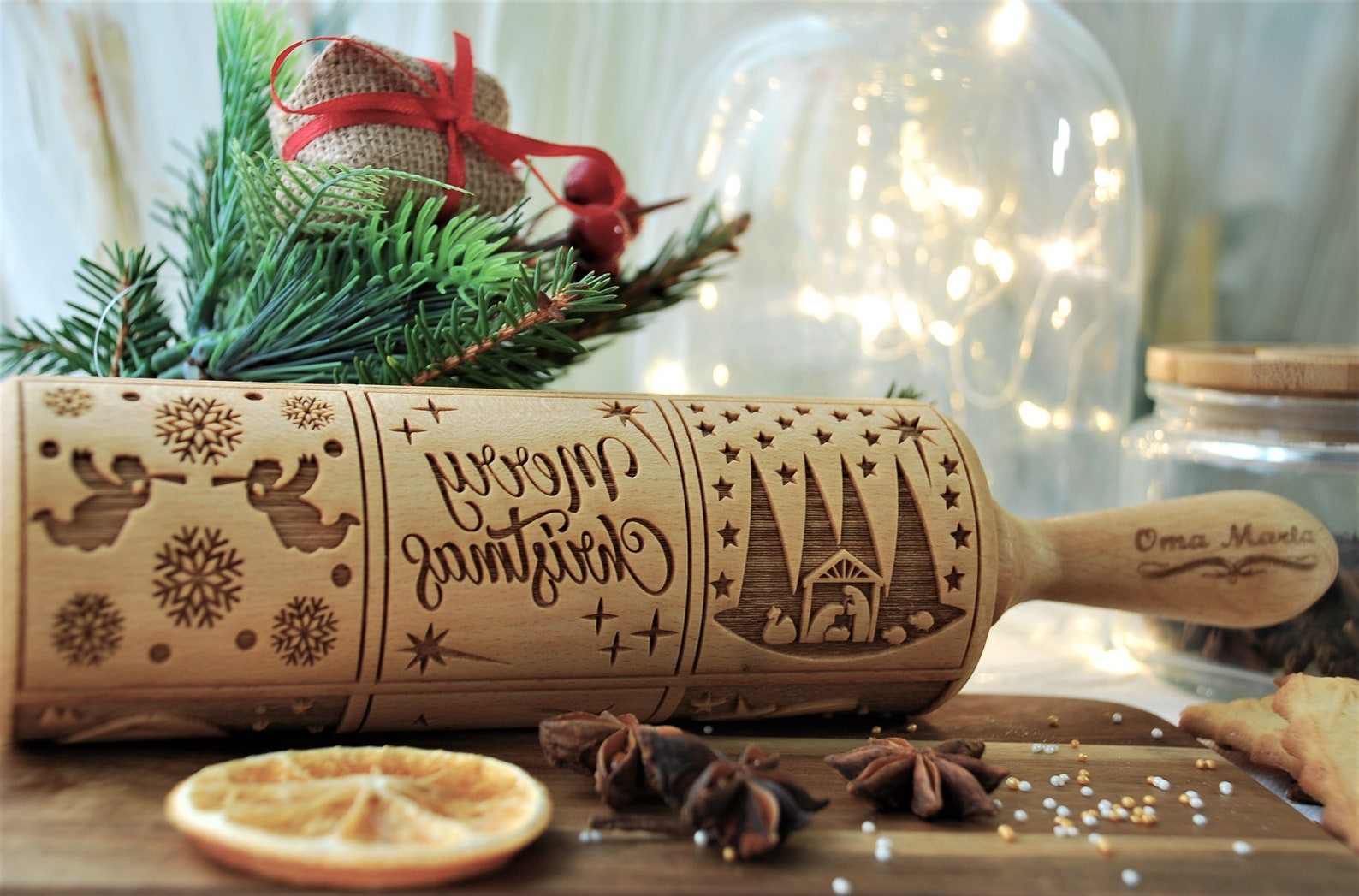 Nativity Engraved Rolling Pin CHRISTMAS Cookies Embossing - Etsy