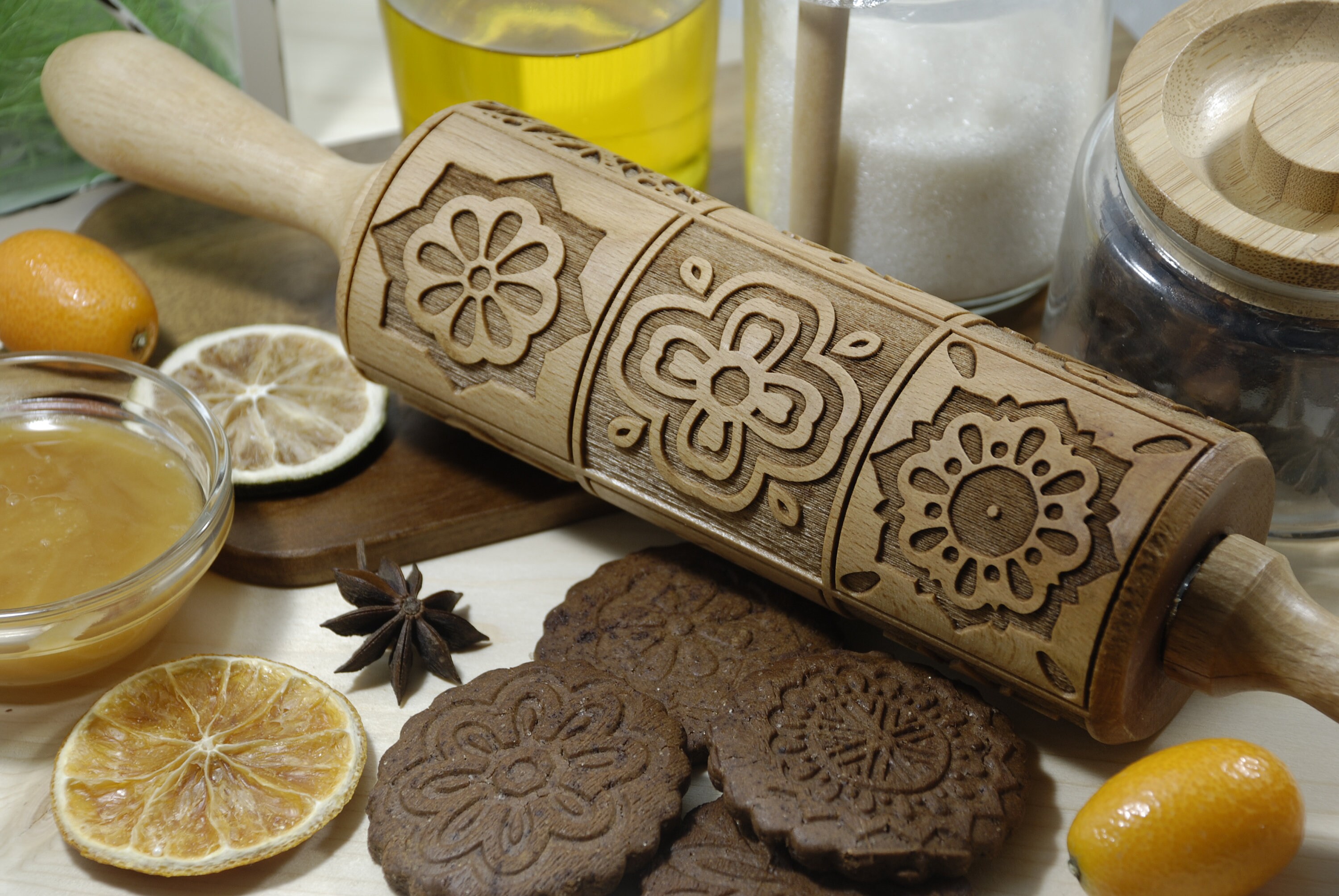 MANDALA Embossing Rolling Pin Baking Mold Shortbread Mold | Etsy