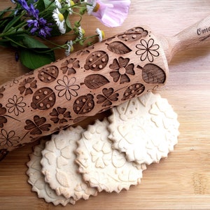 Lady Bird Engraved Rolling Pin Embossed Rolling Gift for Women ...