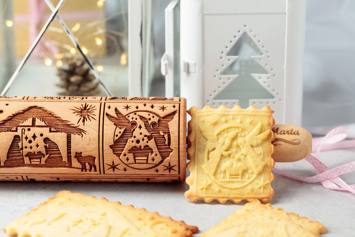 Happy Christmas Nativity Embossing Rolling Pin CHRISTMAS - Etsy