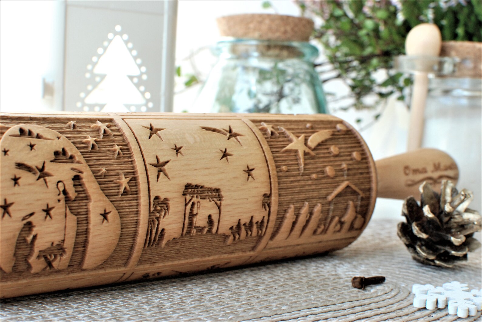 Chocolate Cookie Cutter Nativity Engraved Rolling Pin | Etsy