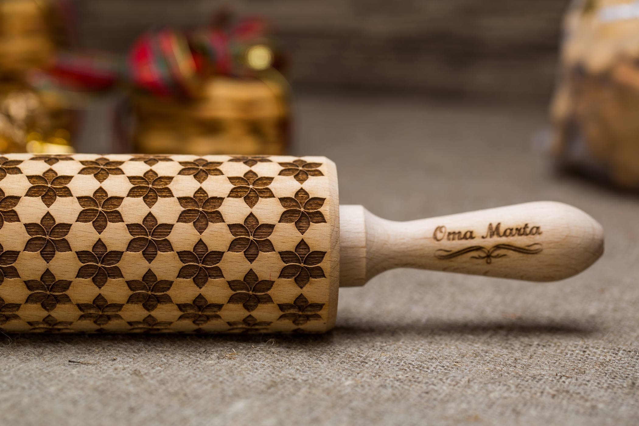 Engraved rolling pin Embossed rolling Embossed dough roller | Etsy