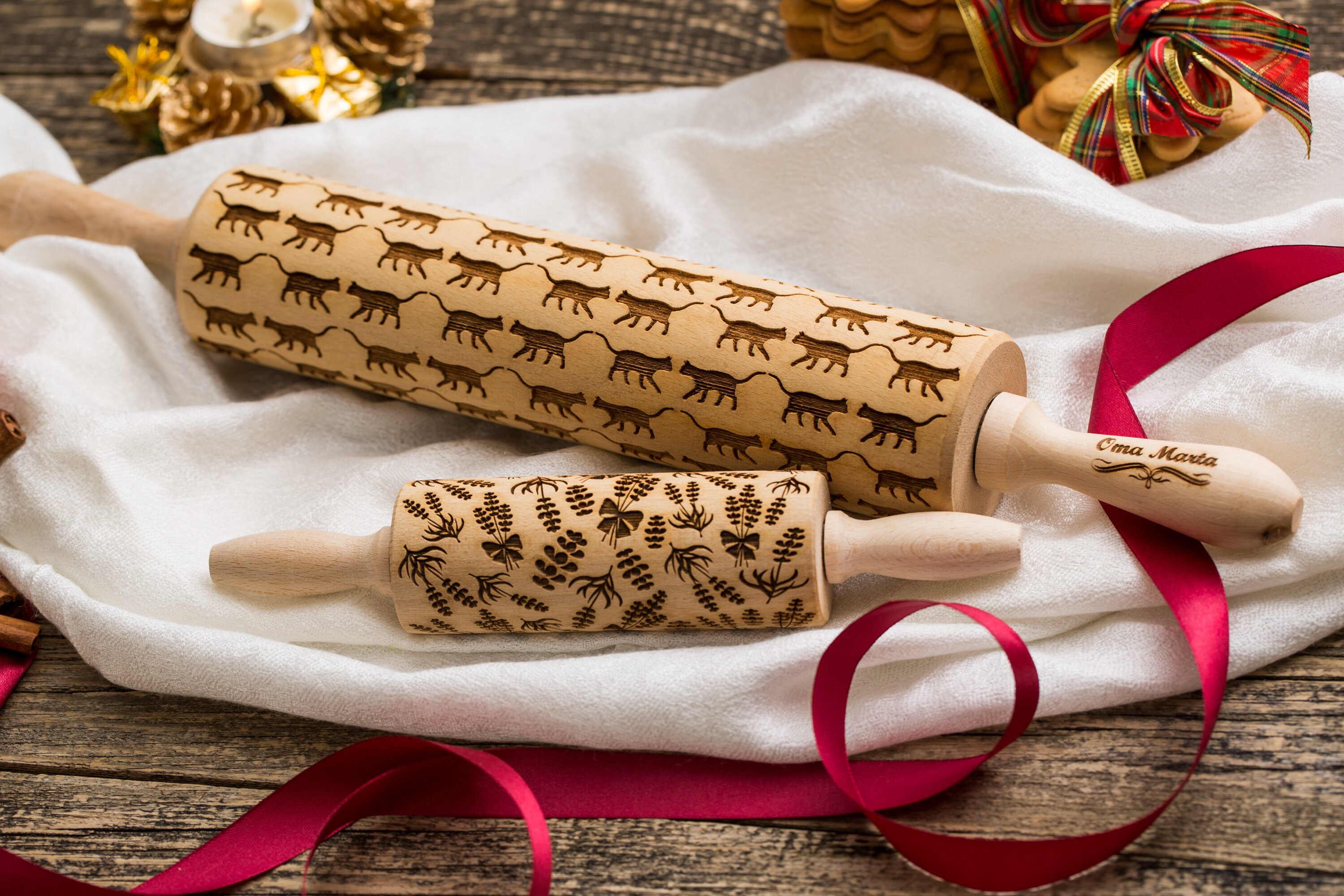 Big Mini Set Embossed Rolling Pin Springerle Rolling Pin - Etsy