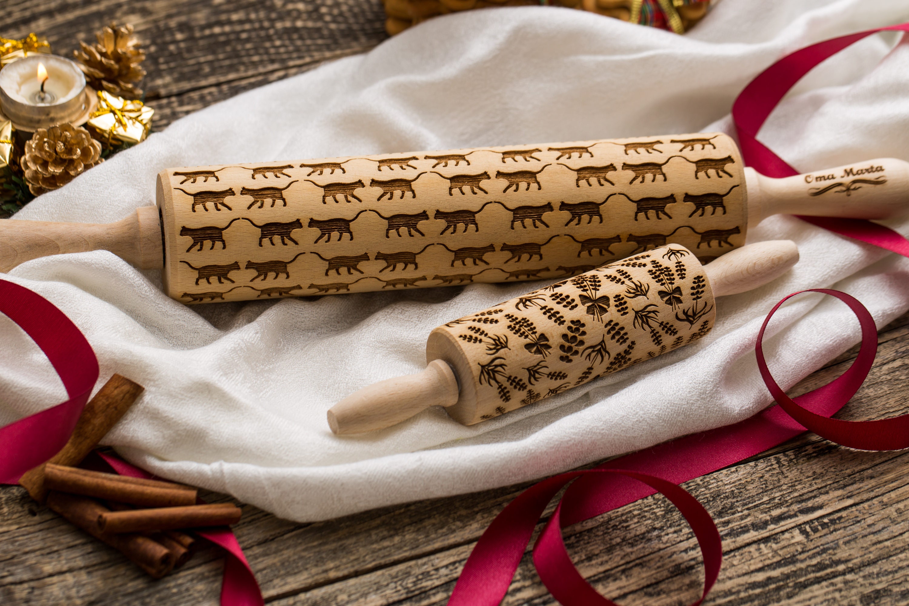 Big Mini Set Embossed Rolling Pin Springerle Rolling Pin - Etsy