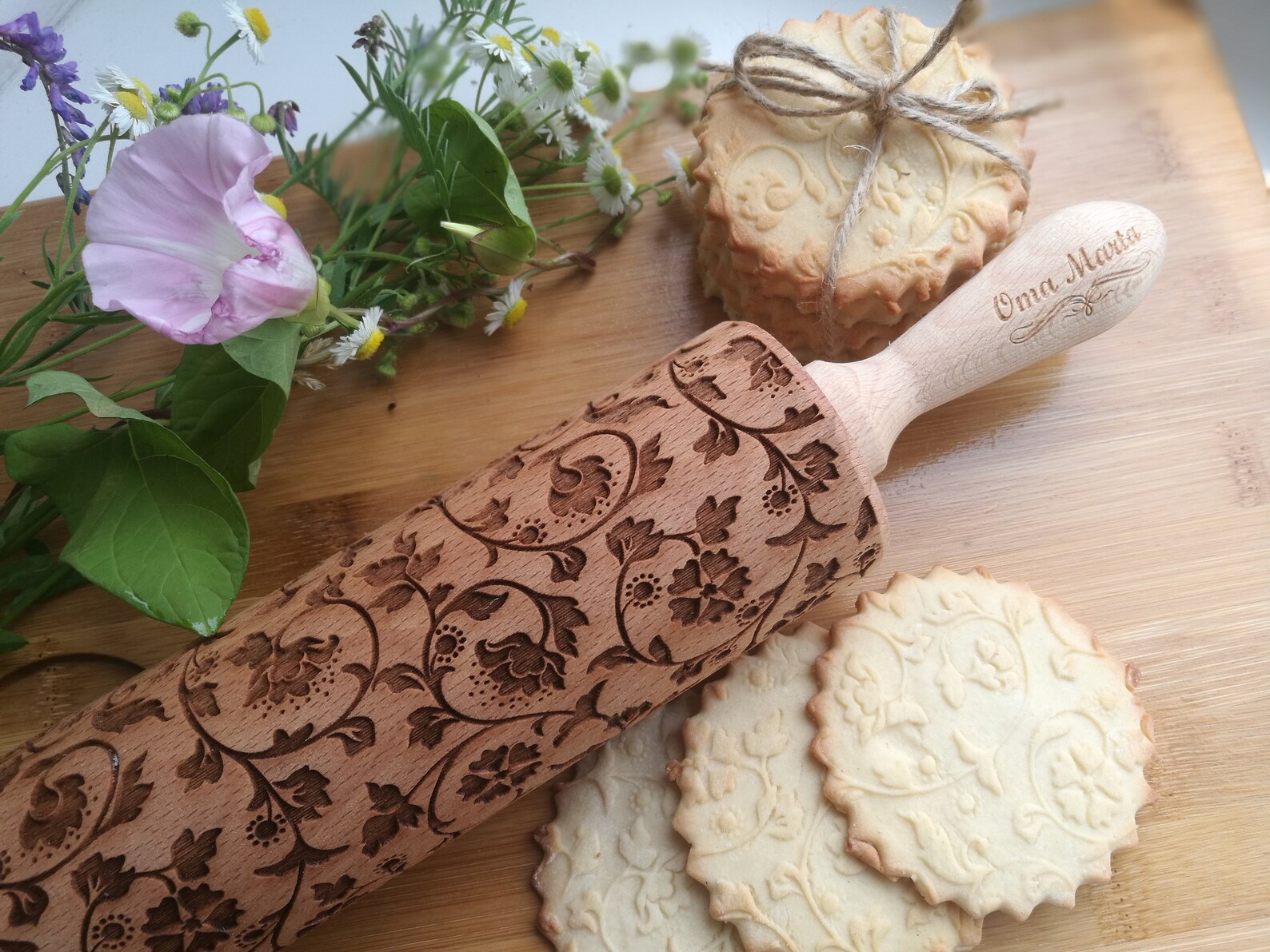 Floral Engraved Rolling Pin Home Improvement Teacher Gifts - Etsy