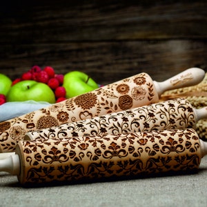 Embossed Rolling Pin Set of ANY 3 Pcs Big Rolling Pins Springerle ...