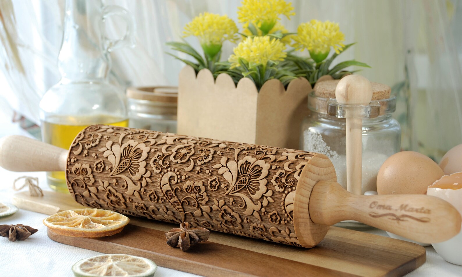 PAISLEY Embossed Dough Roller for Cookies Engraved Wooden - Etsy