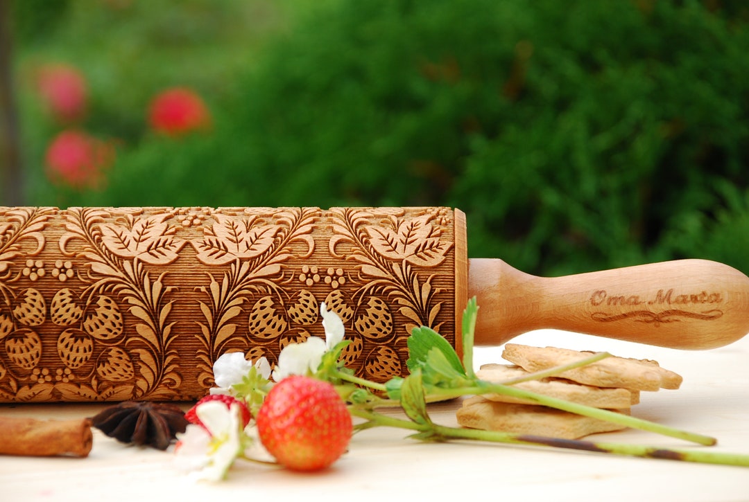 Strawberry Embossing Rolling Pin Embossed Dough Roller Easter Baking ...
