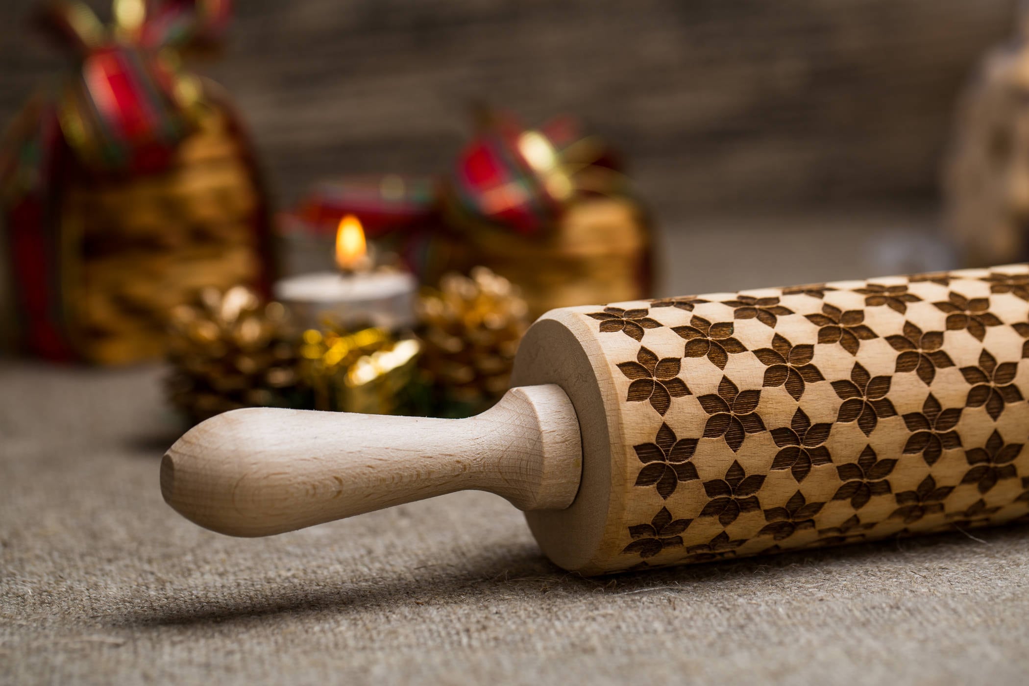 Engraved rolling pin Embossed rolling Embossed dough roller | Etsy