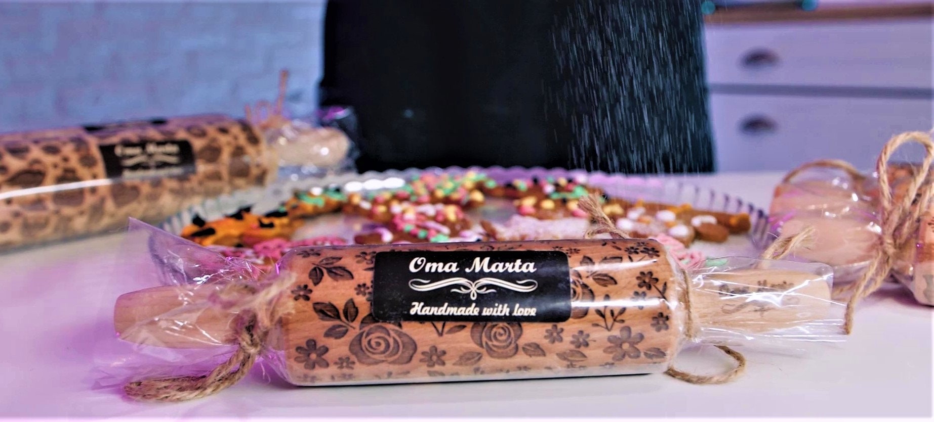 Happy Easter Engraved Wooden Rolling Pin for Cookie Easter Bunny Easter ...