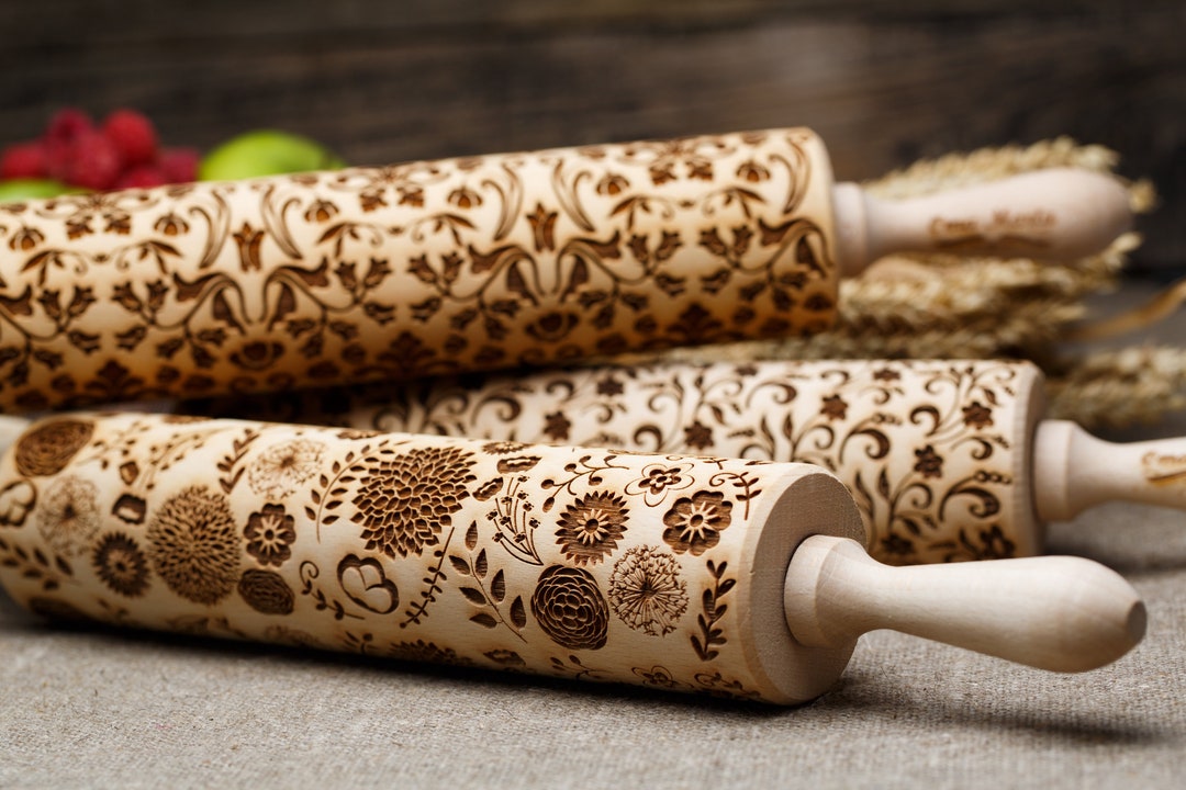 Embossed Rolling Pin Set of ANY 3 Pcs Big Rolling Pins Springerle ...