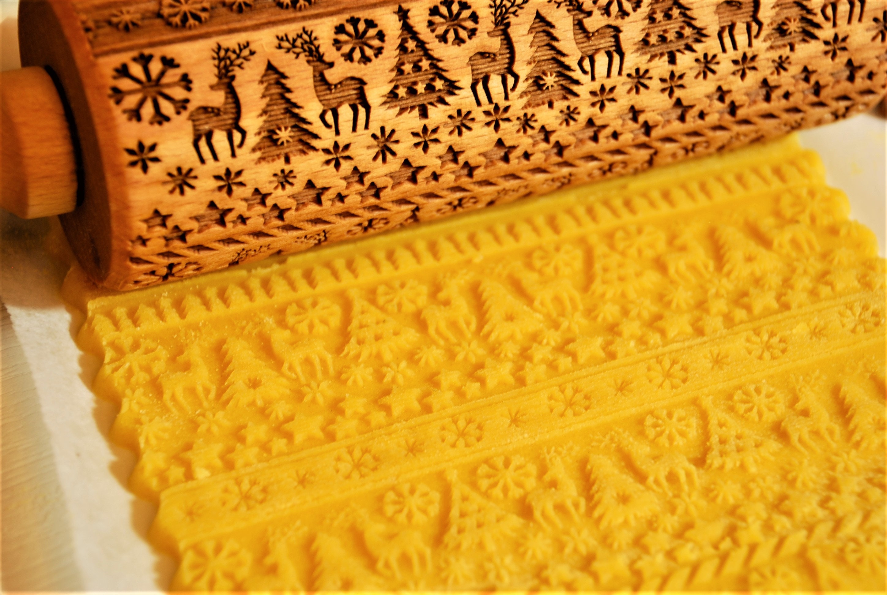 CHRISTMAS rolling pin Xmas Embossing rolling pin Gingerbread | Etsy