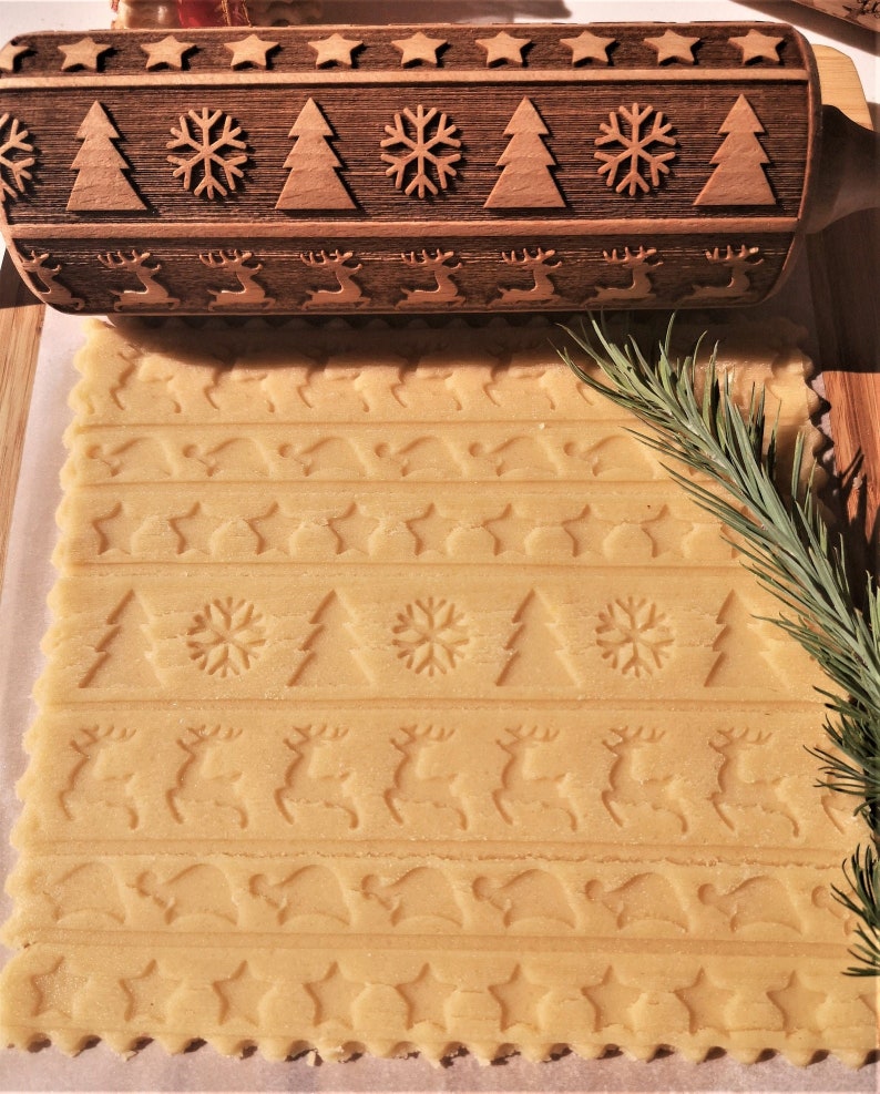 Xmas Rolling Pins Christmas Embossed Rolling Pin Xmas Gifts Christmas ...