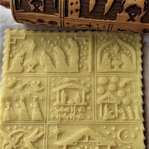 Happy Christmas Nativity Embossing Rolling Pin CHRISTMAS Cookies ...
