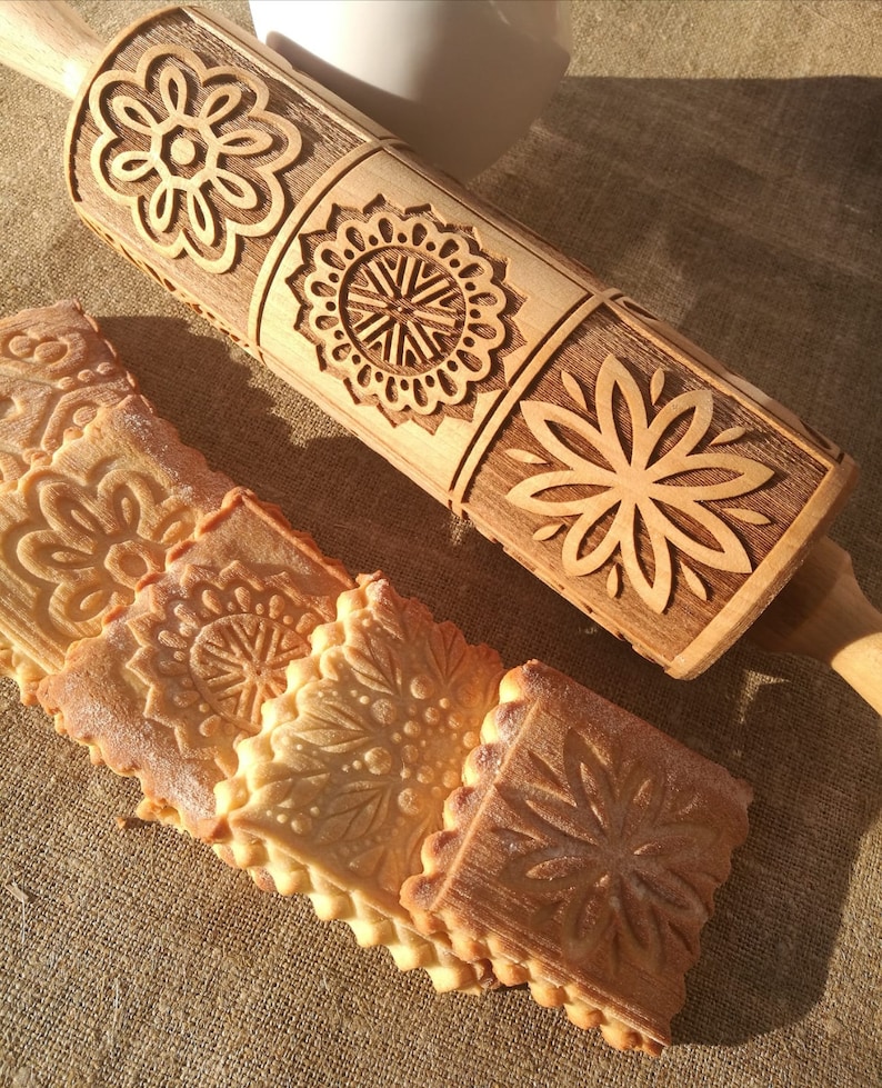MANDALA Embossing Rolling Pin Baking Mold Shortbread Mold - Etsy