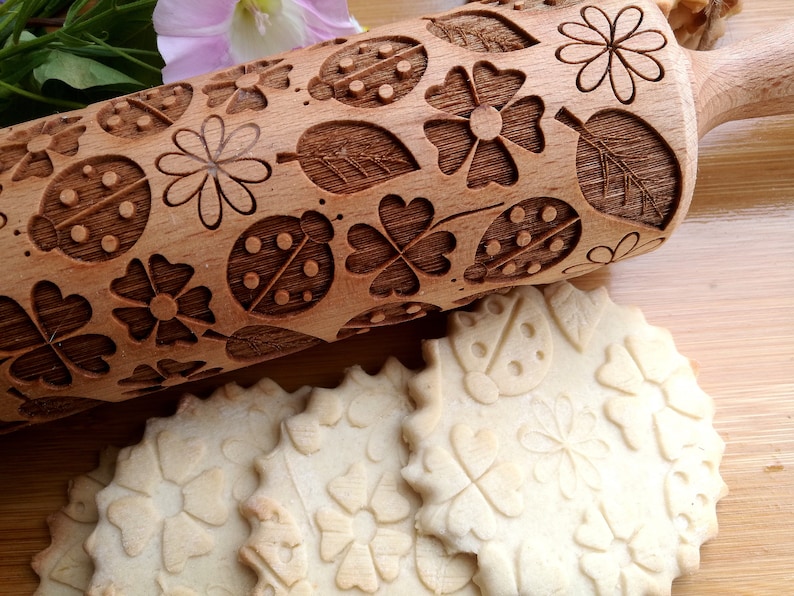 Lady Bird engraved rolling pin Embossed rolling Gift for women | Etsy