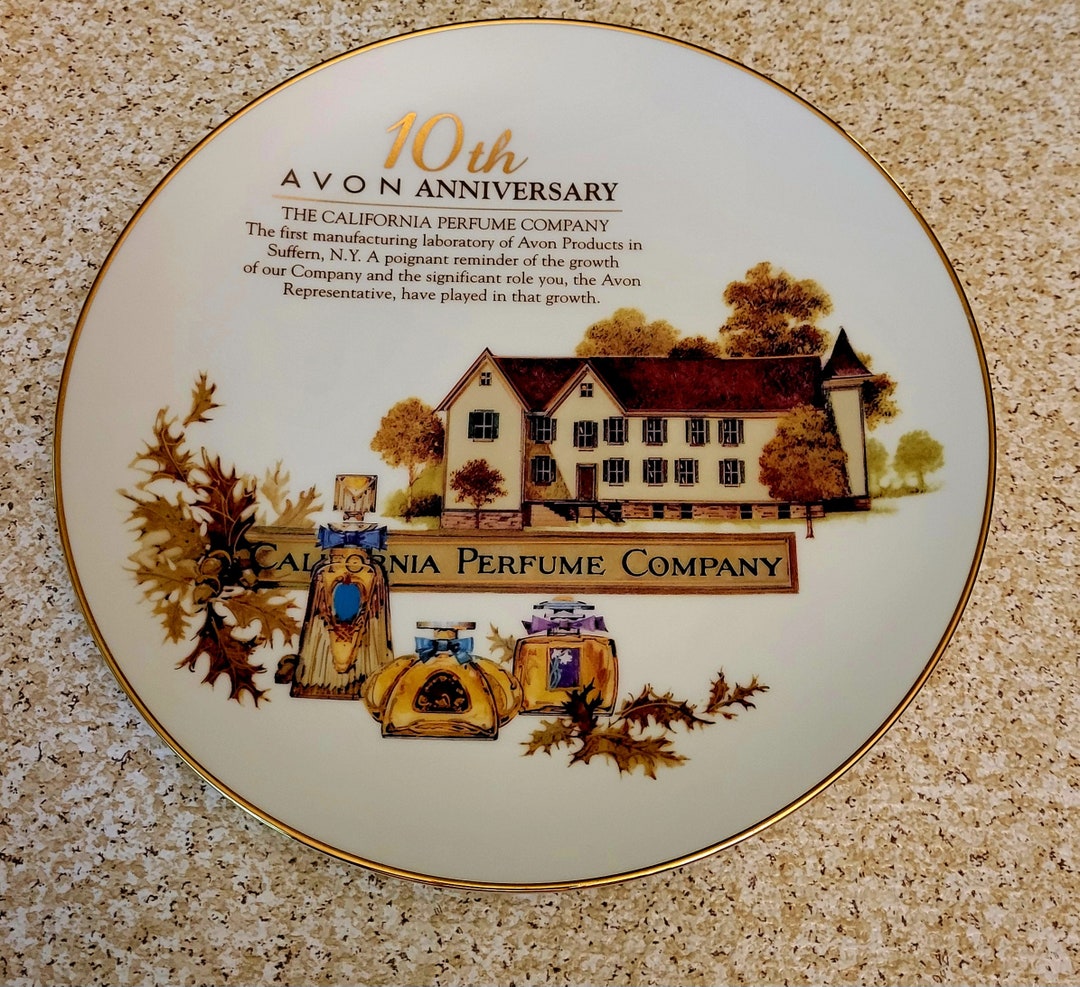 Avon Vintage Anniversary Plate, Avon Repersentative 10th Anniversary ...