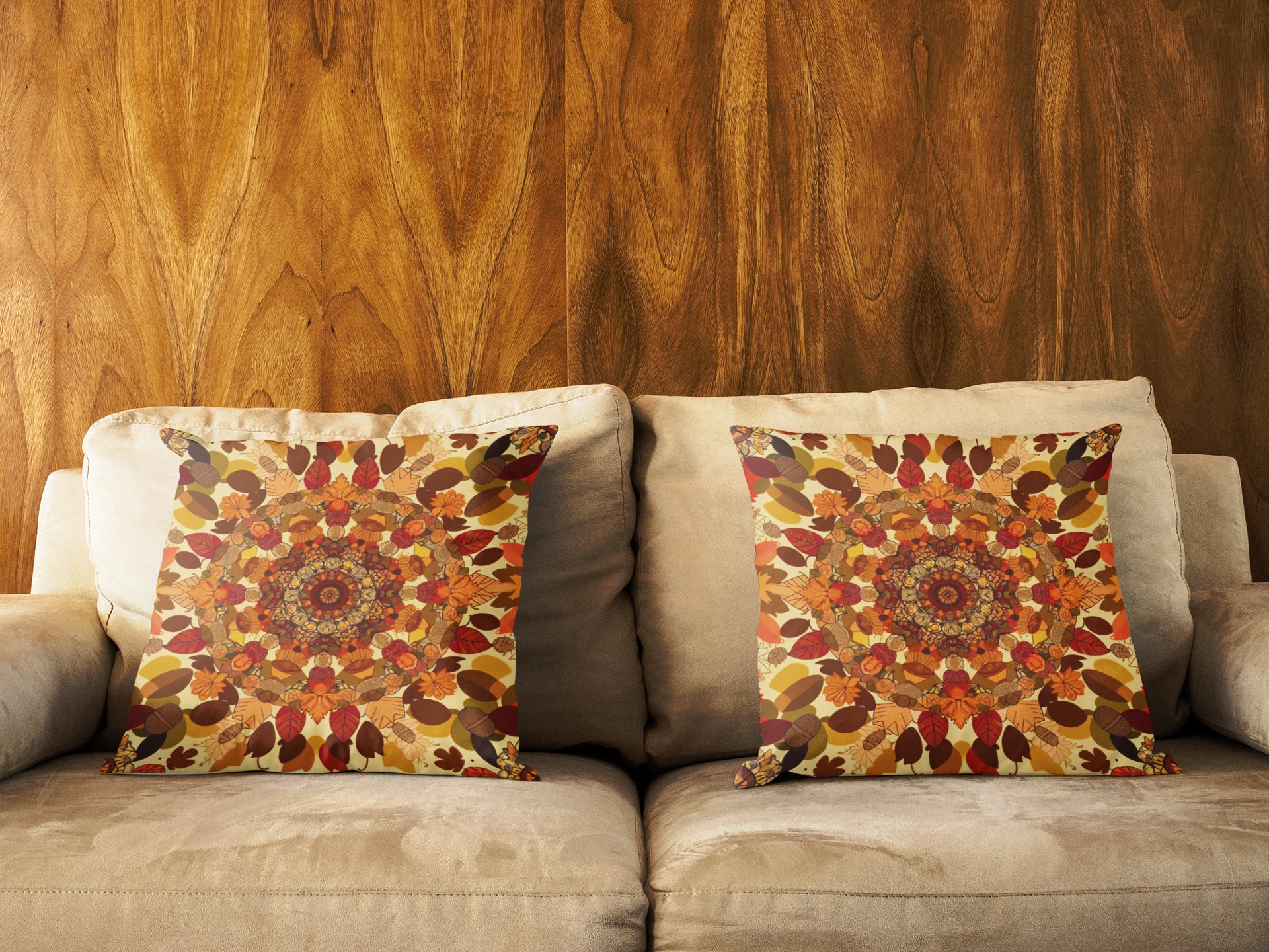 Double Sided Bohemian 70's Retro Cushion Autumn Harmony: Bohemian '70s ...