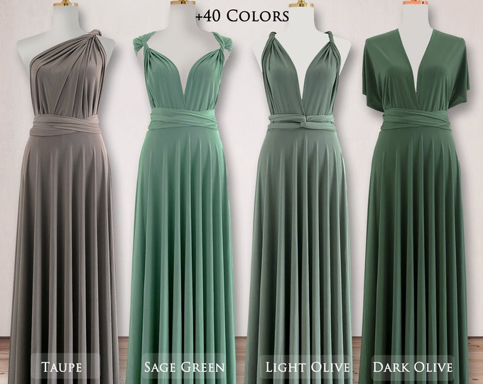 Floor Length LONG Ball Gown Maxi Infinity Dress Convertible Formal ...