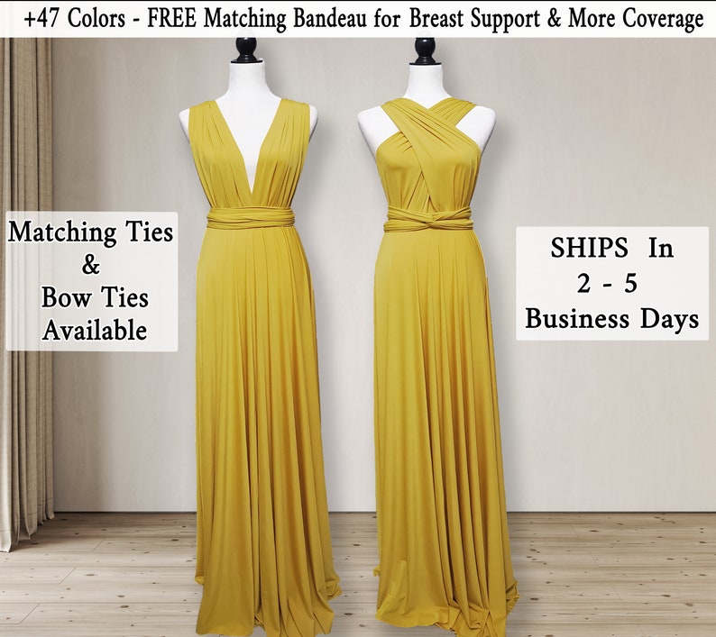 GOLD Bridesmaid Dress Gold Infinity Dress Long Convertible - Etsy