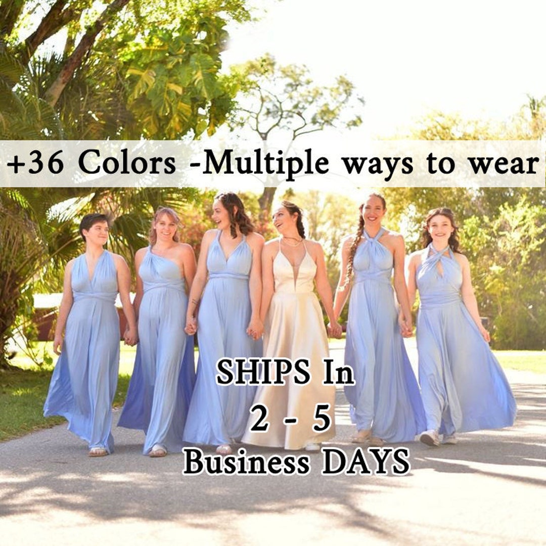 Baby Blue Infinity Bridesmaid Dress, Sky Blue Convertible Dresses ...