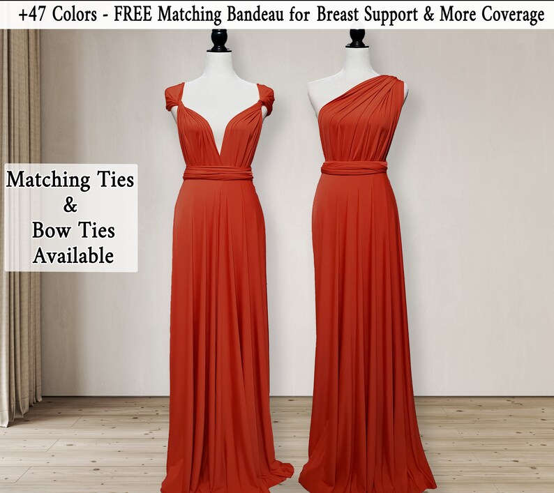 RUST Bridesmaid Dress Infinity Dress RUST Convertible Dress - Etsy