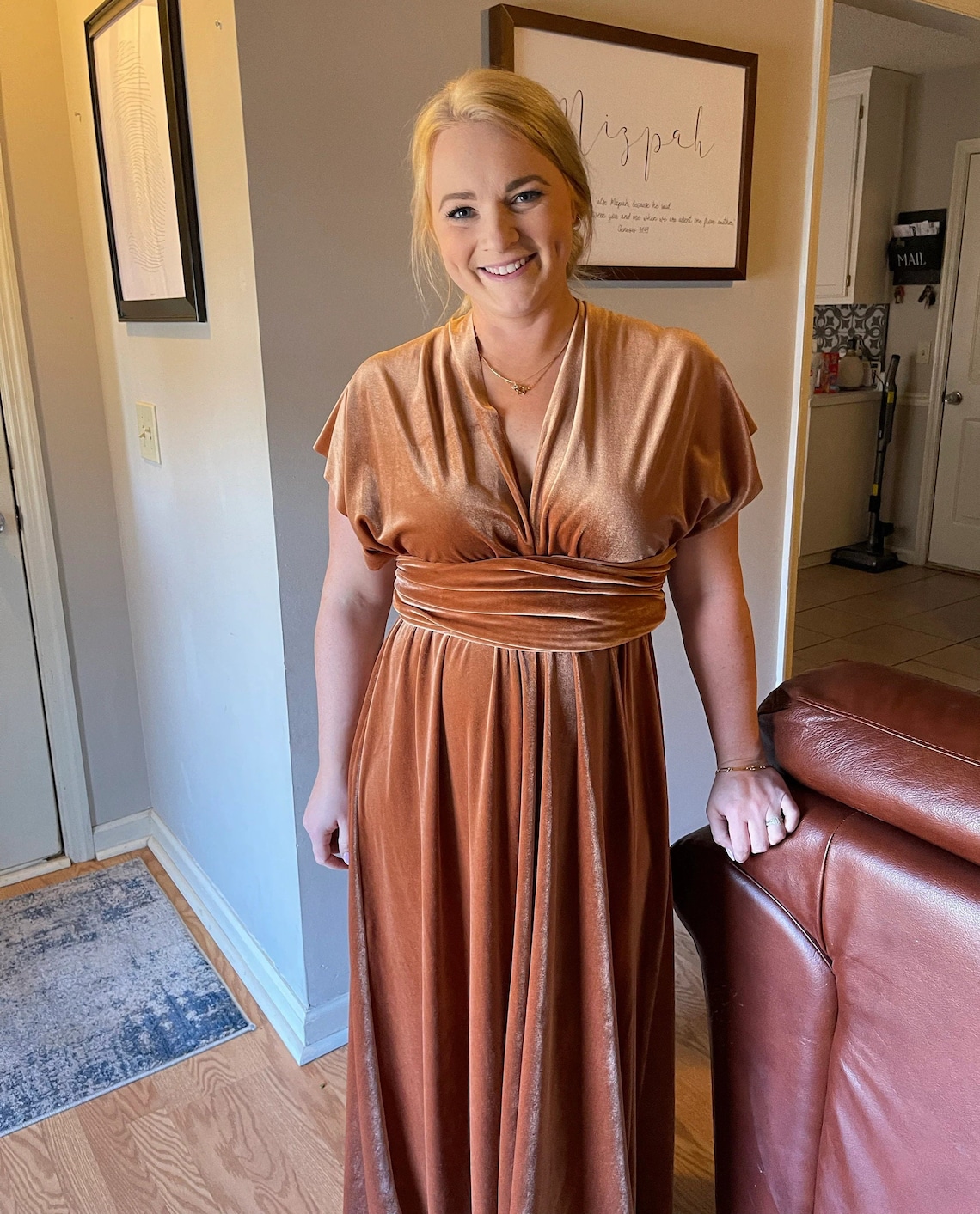 Copper Velvet Dress Copper Velvet Bridesmaid Dress Velvet - Etsy