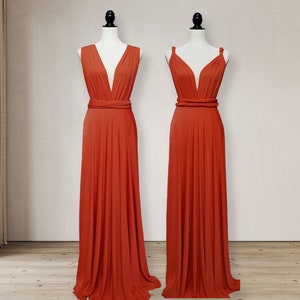 RUST Bridesmaid Dress Infinity Dress RUST Convertible Dress, Multi Way ...