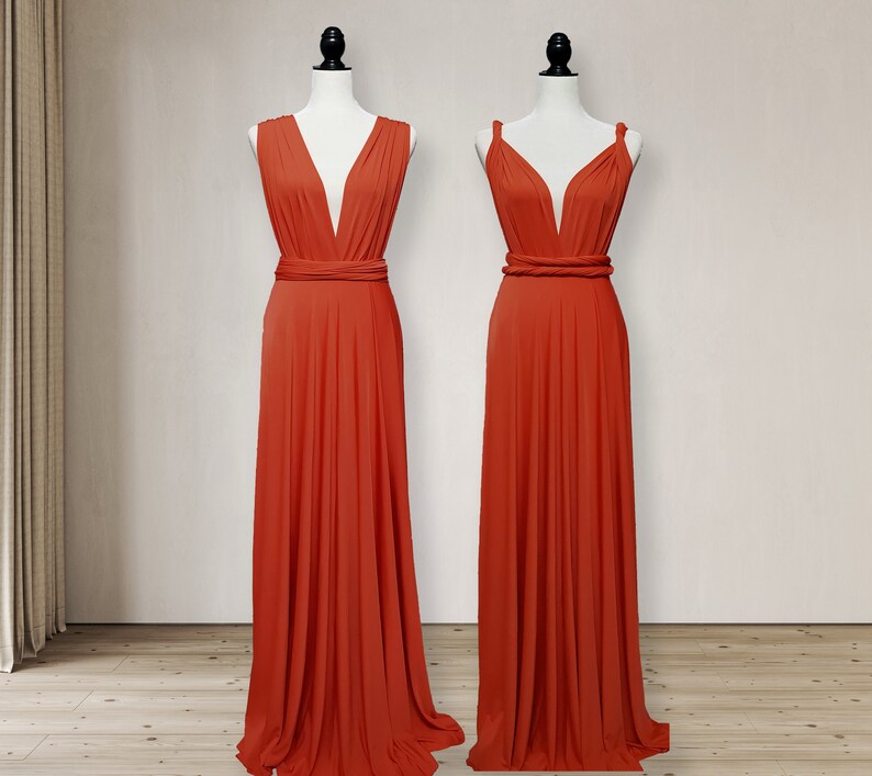 RUST Bridesmaid Dress Infinity Dress RUST Convertible Dress | Etsy