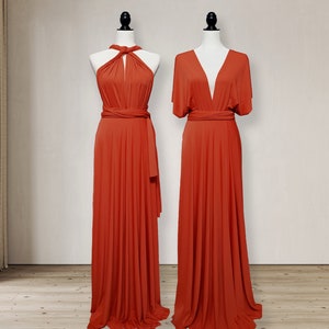 RUST Bridesmaid Dress Infinity Dress RUST Convertible Dress, Multi Way ...