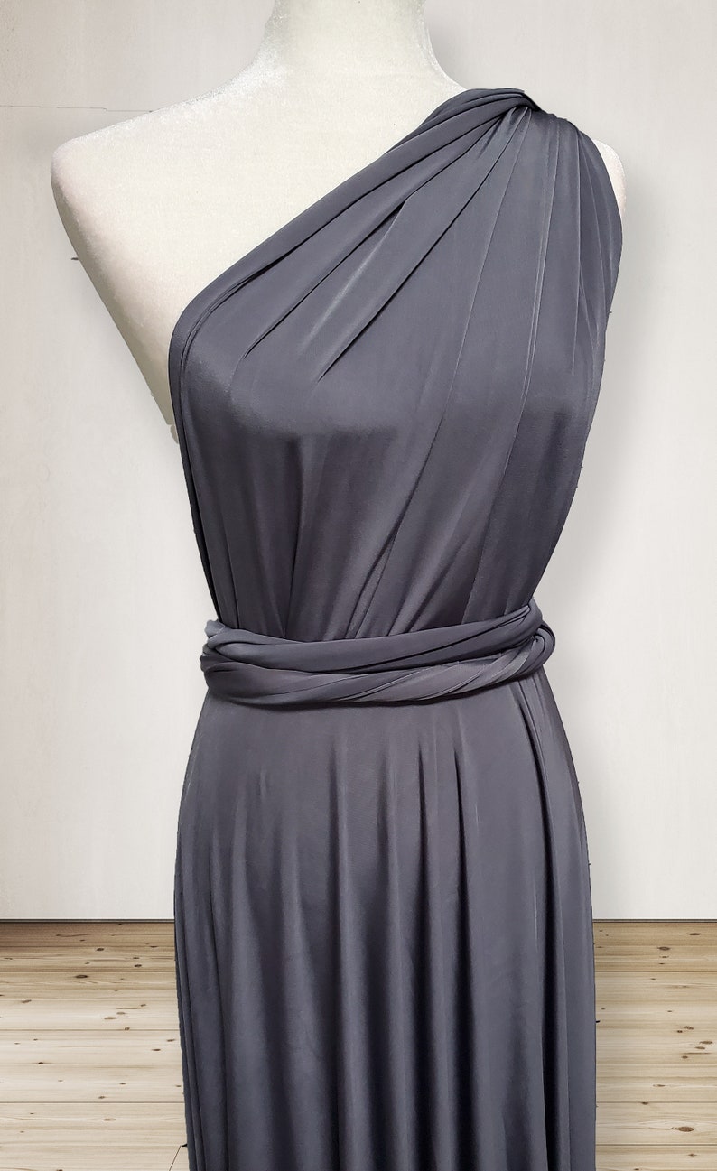 Charcoal Grey Infinity Dress Bridesmaid Dress Convertible | Etsy