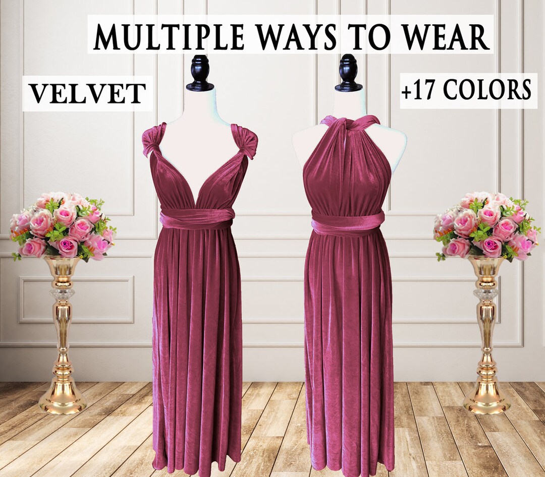 Velvet Dress Mauve Velvet Bridesmaid Dress Velvet Infinity Dress Velvet ...