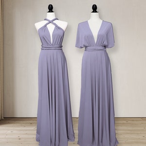 Lilac Grey Bridesmaid Dress Convertible Wrap Dress, Lilac Grey Infinity ...