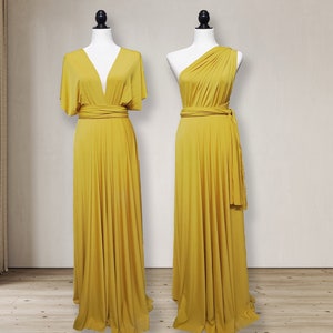 GOLD Bridesmaid Dress, Gold Infinity Dress Long, Convertible Dress ...